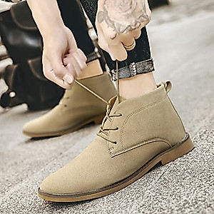 JUMESGU Deals of The Day Clearance Men's Western Cowboy Boots Square Toe Steel Toe Work Boots Men's Safety Toe Leather Work Boots Todays Deals