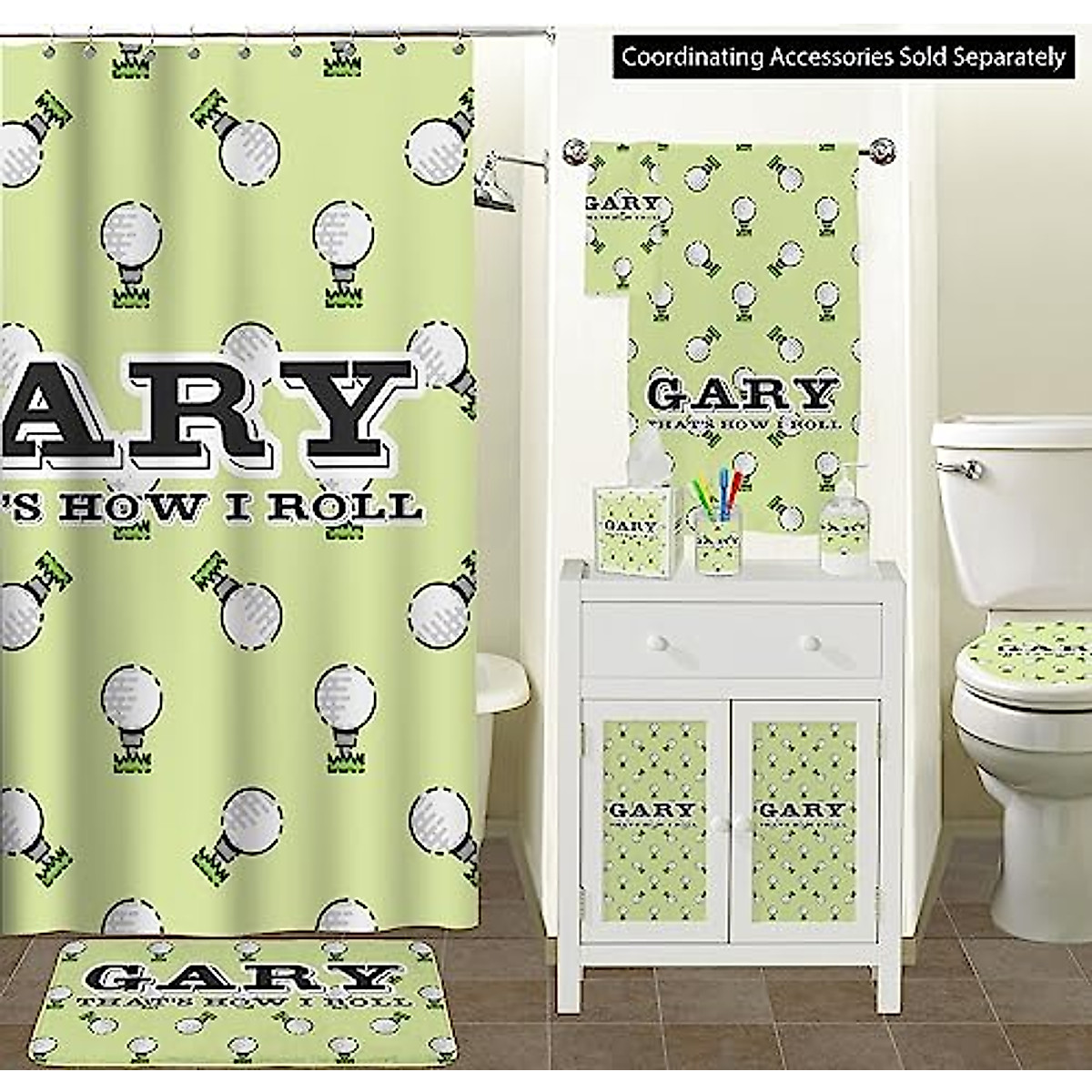 YouCustomizeIt Golf Waste Basket - Double Sided (Black) (Personalized)