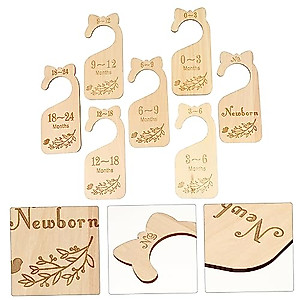 Alasum 7pcs Wooden Divider Baby Outfit Newborn Costume Baby Sets Infant Closet Divider Clothes Size Dividers Baby Clothes Divider Wood Wooden Clothes Divider Closet Size Divider Baby Room