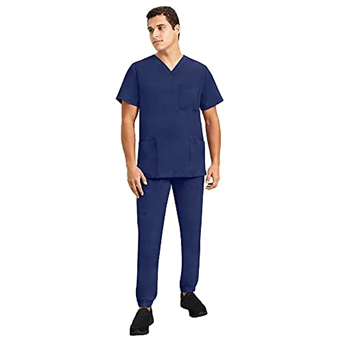 Healing Hands Mens Scrubs Top 3 Pocket Purple Label Jake 2331 V-Neck Scrub Tops for Men Navy L