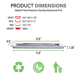 (25 Pack) 1/4 Size Cookie Sheet Baking Cake Pans l 12.8” x 8.9” Disposable Aluminum Foil Trays l Premium Heavy Duty Nonstick Baking Sheets Reusable
