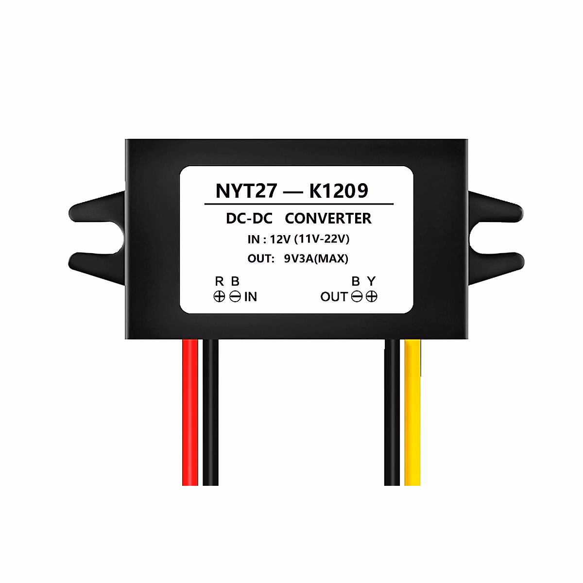 NOYITO DC to DC 9V 2A 3A Converter Buck Module 12V 16V 6V-22V Buck to 9V 3A Max Power Converter IP67 Waterproof with Overcurrent Overheat Short-Circuit Undervoltage Protection (9V 3A, Black)
