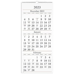 AT-A-GLANCE 2023 Wall Calendar, 12" x 27", Large, 3 Month Reference (SW11528)
