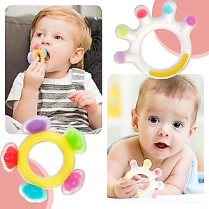 haakaa Baby Teethers Toys Baby Teething Toys for Babies Silicone New Palm and Ferris Wheel Teethers Combo Soft Baby Sensory Toys, Teething Pain and Itching Gums, BPA Free, 3m+, 2 pcs