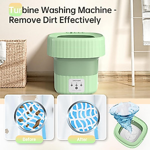 Portable Washing Machine, 6L Foldable Mini Washing Machine, Compact Travel Washing Machine for Small Items Baby Clothes Underwear Socks Towels Apartment Dorm Camping RV Travel Laundry