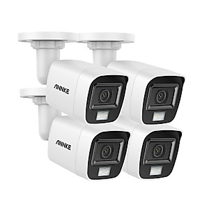ANNKE (4 1080P Security Camera Kits with Smart Dual Light, Built-in Mic, 4-in-1 (TVI/AHD/CVI/CVBS) CCTV Surveillance Cam with 3.6mm Lens&78° Angle of View, IP67 Weatherproof with Power Cables