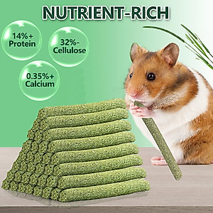 YIXUND Timothy Hay Sticks Treats for Rabbits,40Pcs Bunny Chew Toys Guinea Pig Toys Hamster Toys Molar Teeth Natural Handmade for Chinchilla Rat Gerbil and Other Small Animals