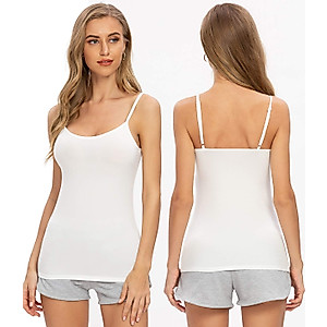 Air Curvey 4 Piece Women's Camisole Tops Basic Undershirts Camisoles Adjustable Spaghetti Strap Tank Top Black Gray White Pink M