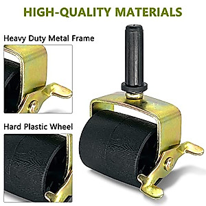 IRENPORU 6 PCS Bed Frame Wheels,Bed Rollers,Bed Casters,Heavy Duty Locking Metal Casters for Bed Replacement Parts, for Bed Frame Socket,Furniture