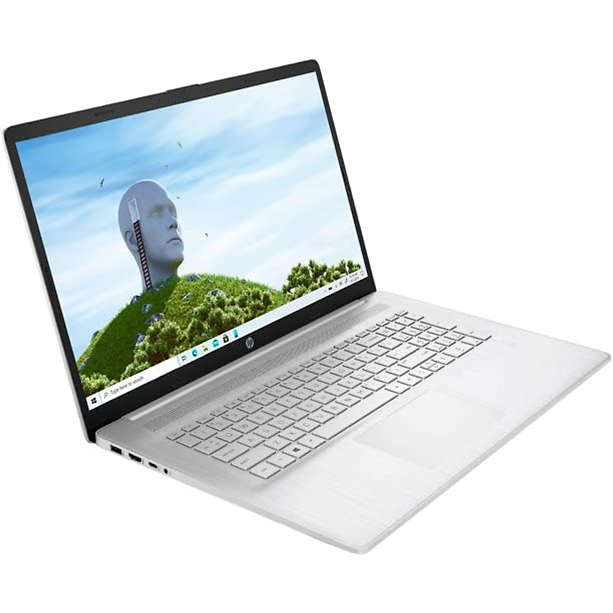 HP 2023 17.3'' FHD IPS Laptop PC Intel 4-Core i5-1135G7 Iris Xe Graphics 12GB DDR4 256GB NVMe SSD HDMI WiFi AC BT4.2 USB-C Backlit Keyboard Webcam Natural Silver Windows 10 Pro w/RE 32GB USB