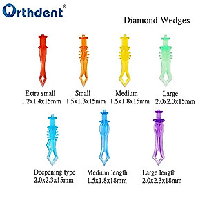 210 Pcs Dental Plastic Poly Wedges Dental Diamond Wedges Autoclave Medical Plastic Disposable Interdental Composite Restoration Materials Dentistry Tool,7 Sizes Kit