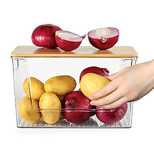 2 Set Pantry Organizer and Storage Stackable Kitchen Pantry Baskets for Onion, Potato, Vegetable, Produce