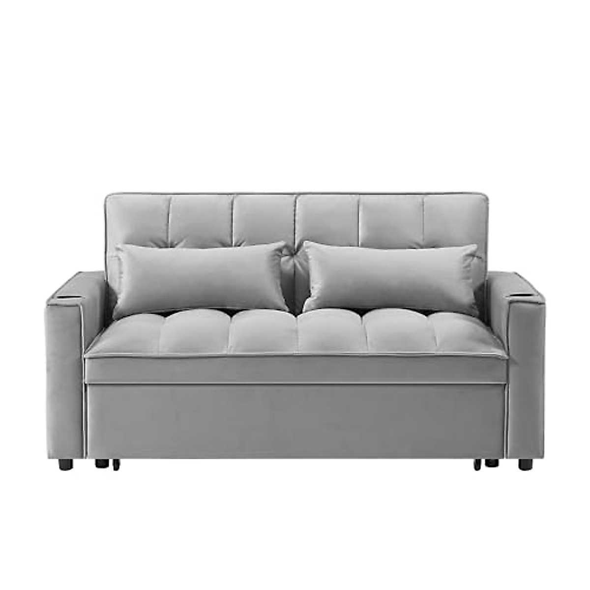 ERYE Oversized Loveseat Sofa Convertible Full Size Sleeper Sofabed,Love Seat Pull Out Sleep Couch Bed with Cupholders,USB Charging Ports and Storage Pockets for Home Apartment Office Living Room