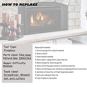 10002264 Propane Natural Gas (NG) SIT Pilot Assembly 3 Way Compatible with HHT, Majestic, Monessen, Temco, Vermont Castings Gas Stoves & Fireplaces