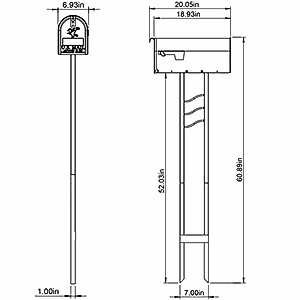Architectural Mailboxes Mailbox to Go Galvanized Steel Mailbox and Post Kit, MC11KITBAM, Black, Medium Capacity