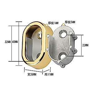 Zinc Alloy EllipticalThickened Seat Universal Flat Pipe Base Garment Rod Holder - (Color: Silver)