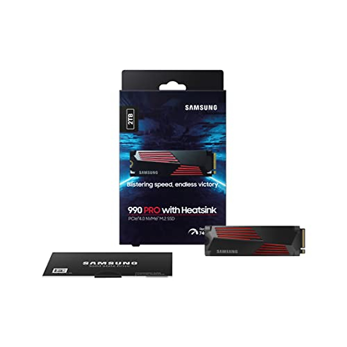 SAMSUNG 990 PRO w/ Heatsink SSD 2TB PCIe 4.0 M.2 Internal Solid State Hard Drive, Fastest Speed for Gaming, Heat Control, Direct Storage and Memory Expansion, Compatible w/ Playstation5, MZ-V9P2T0CW