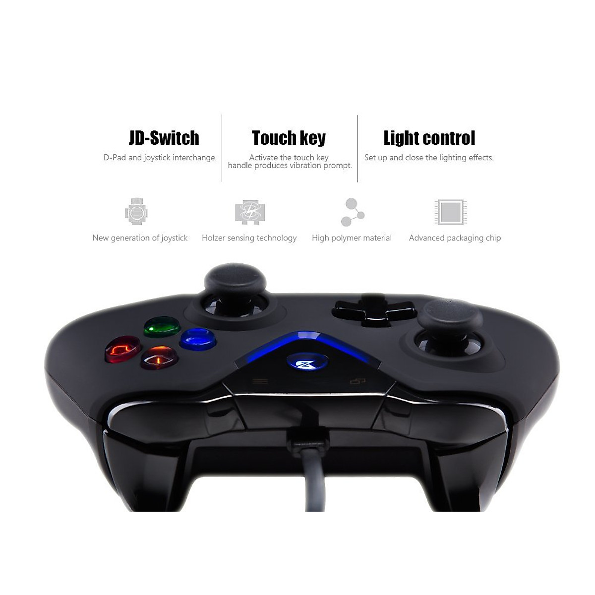 ZD-O RGB Wireless Game Controller for Switch,Fire TV, Windows 7 8 10 PC/Lapto/Android Smartphone Tablet VR TV Box… (Black)