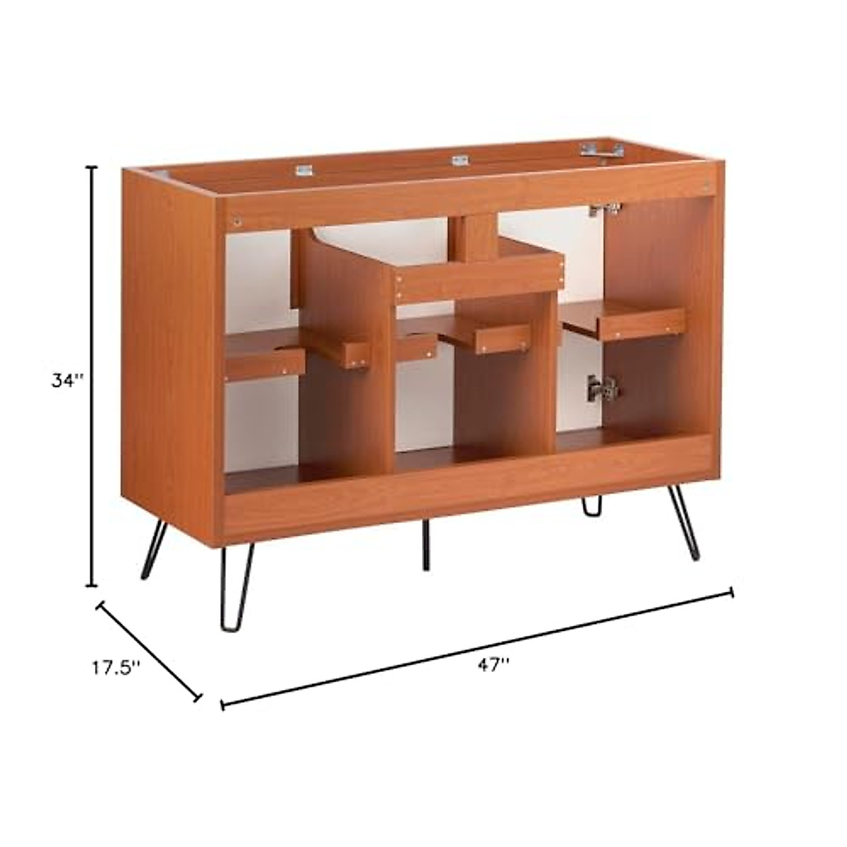 Modway Energize 47" MDF and Particleboard Bathroom Vanity Cabinet - Cherry White