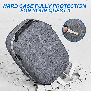 Hard Carring Case Compatible with Meta Quest 3S/Quest 3 and Head Strap Battery, Hard Travel Case for PS VR2 Shockproof Waterproof EVA Portable Protection Case with Adjustable Strape Hard Storage Box
