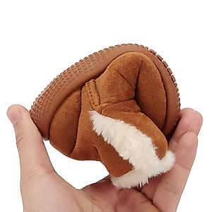 KEESKY Boy Toddler Boots Brown Fur Lined Warm Winter Shoes Size 7 M Toddler