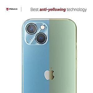 Fonax [3 in 1 bundle] Fonguard Crystal Clear Case (Anti-Yellowing Technology) for iPhone 13 (2021) 6.1 inch with 1 3D (Full Screen) Tempered Glass Screen Protector (9H level) + 1 Camera Lens Protector