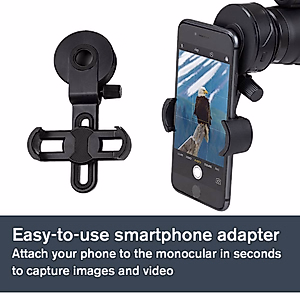 Celestron – Outland X 10x50 Monocular – Outdoor and Birding Monocular – Fully Multi-Coated Optics and BaK-4 Prisms – Bonus Smartphone Adapter and Bluetooth Remote Included