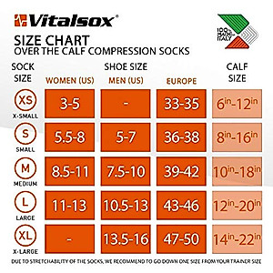 Vitalsox Sports Outdoor Compression Pair Equilibrium Socks, Black, Large US
