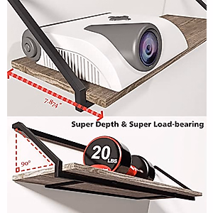 ARTLUO Shelves for Wall Decor Set of 2，24 Inch Floating Wall Shelves，Floating Book Shelves for Wall，Natural Wood Floating Shelves，Wall Mounted Bookshelf，Wall Shelves for Bedroom，Living Room，Bathroom