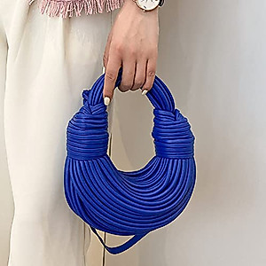 Hand-Woven Bread Handbag Noodles underarm bag shoulder bag leather women's bag crescent bag small handbag