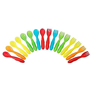 TOMY The First Years Take & Toss Flatware for Kids, 16 pieces, multicolor