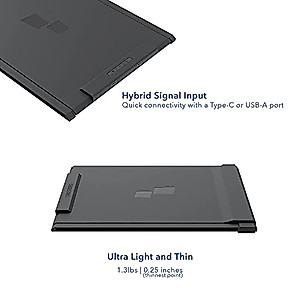 Mobile Pixels MPDUEXPLUS-RB Duex Lite 12.5" Portable Monitor Full HD 1080P IPS Screen Grey - Certified (Renewed)