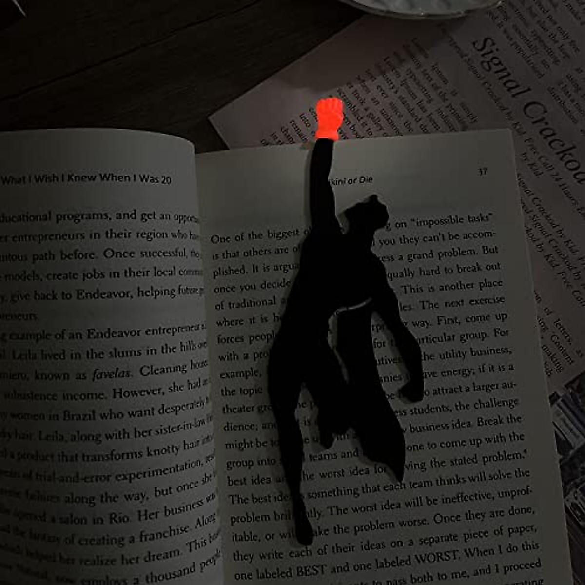 Creative Glow in The Dark Luminous Bookmark Fun Book Mark Party Favors for Kids Boys Girl Teens(Superhuman))