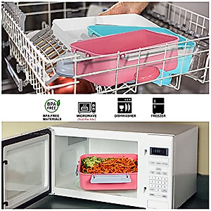 Shopwithgreen Set of 3 Salad Food Storage Container To Go, 47-oz Bento Box with Removable Tray & Dressing Pots, for Lunch, Snacks, School & Travel - Food Prep Storage Containers with Lids