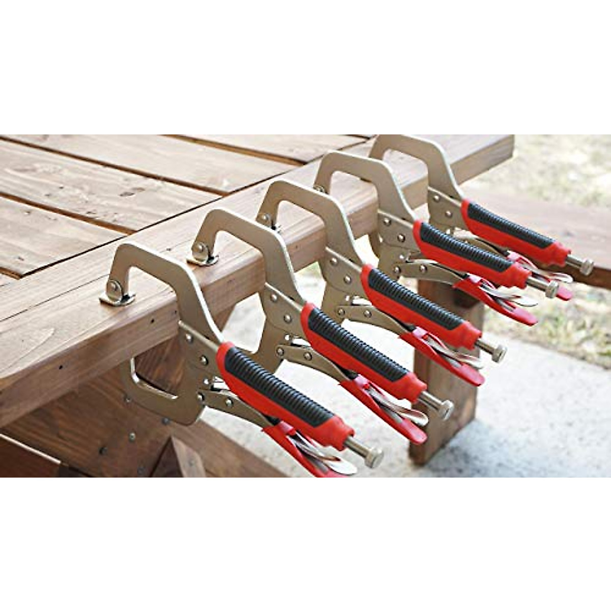 Massca Locking Face Clamp | Portable Table & Tool Vise Grip | Heavy Duty FaceClamps with Swivel Pads | Made from Strong High-Grade Carbon Steel for Home &Workshop welding Use | – 11 Inch