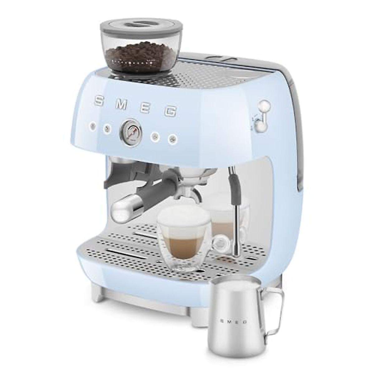 Smeg Retro Semi-Automatic Espresso Machine, EGF03PBUS, Pastel Blue