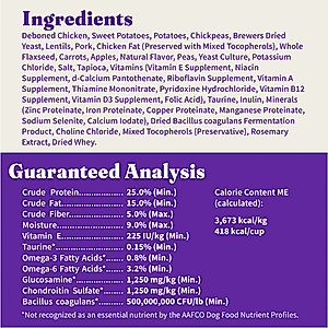 Halo Purely for Pets Holistic Dog Food, Complete Digestive Health Grain Free Cage-Free Chicken and Sweet Potato Recipe, Dry Dog Food Bag, Senior Formula, 3.5-lb Bag