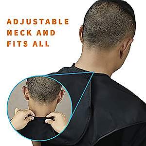 PUIKSXER Beard Apron Waterproof and Non-Stick Beard Shaving Catcher Apron With Adjustable Neck, The Great Gift for Father,Husband-Black