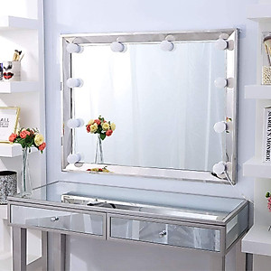 Chende LED Vanity Light for Mirror, Hollywood Style Makeup Lights with Dimmer and 12V Adapter, Stick on Vanity Mirror, (Mirror Not Included)