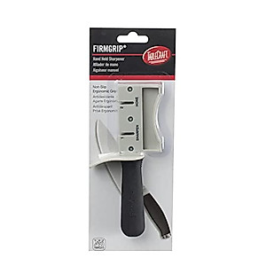 Tablecraft E5698 Hand Held Twice-Sharp Knife Sharpener with Firm Grip Handle, Black