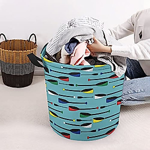 Rowing Rowing in Water Large Laundry Basket Hamper Bag Washing with Handles for College Dorm Portable