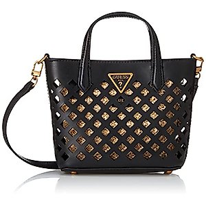 GUESS Womens Aqua Mini Tote Crossbody, Black, One Size US