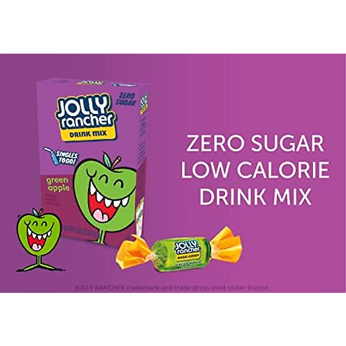 Jolly Rancher SINGLES TO GO! Green Apple, 6 boxes with 6 packets each - 36 total servings