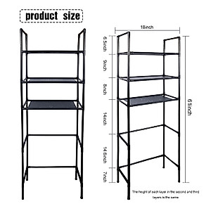 NICECHEF Over The Toilet Storage, 3 Tier Bathroom Organizer Shelf, Freestanding Space Saver with Toilet Paper Holder, Multifunctional Over The Toilet Rack