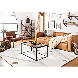 Safavieh Casablanca Collection 4' Square Ivory/Brown CSB975A Handmade Moroccan Premium Wool Entryway Living Room Foyer Bedroom Accent Rug