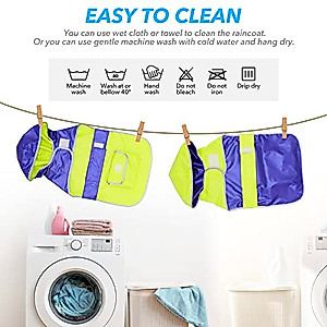 Illumifun Dog Raincoat with Hood - Waterproof Reversible Dog Coats, Lightweight Dog Rain Jacket for Small Medium Large Dogs (X-Large)