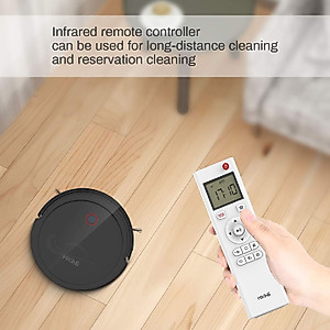 HiKiNS Robotic Vacuum Cleaner 1800Pa Powerful 4400MAH 120mins Long Lasting, Intelligent Algorithm Control Anti-Collision and Drop Sensor Protection Automatic Charging Robot Vacuum for All Floors