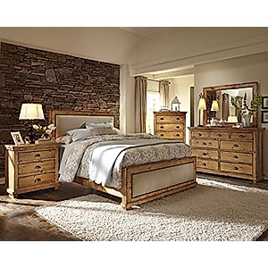 Progressive Furniture Willow Drawer Dresser, 66" x 20" x 44", Distressed Pine