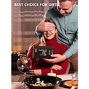 Electric Wine Opener Set, Tomeem Wine Gift Set with Rechargeable Wine Opener, Electric Wine Aerator, Vacuum Stoppers and Foil Cutter, 4-in-1 Electric Wine Bottle Opener for Home Party Bar Outdoor