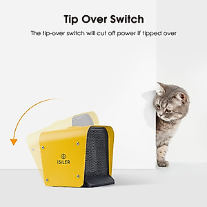 ISILER Space Heater, 1500W Portable Ceramic Space Heater with Adjustable Thermostat Tip-Over Overheat Protection ETL Certified for Home Office Garage